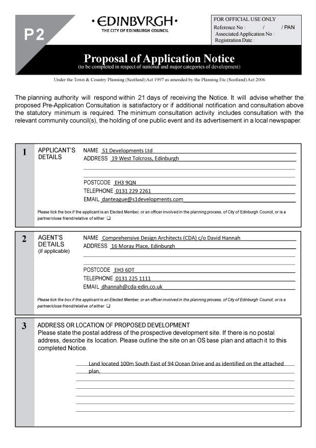 Planning Application Notice for Skyliner development site on Ocean ...